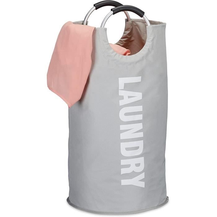 Sac À Linge Pliable Avec Anse 60 Litres Panier Rond Corbeille Linge ...