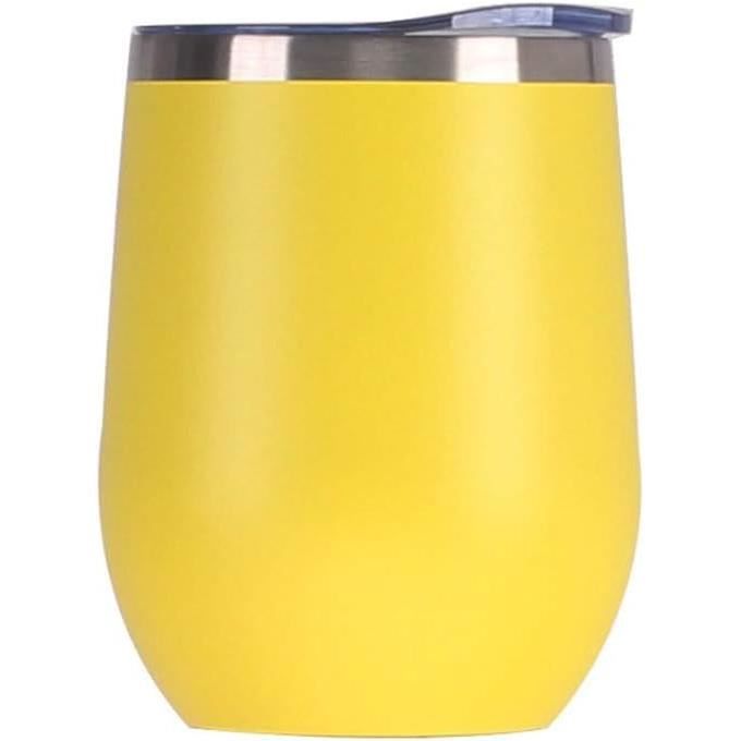 Gtell Verre à vin sans Pied avec Couvercle, Double paroi isolé Idéal ...