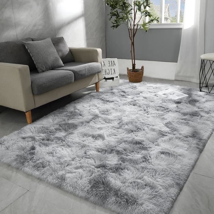 Tapis - Shaggy - À Poils Longs - Gris Avancé - 60×100cm - Cdiscount Maison
