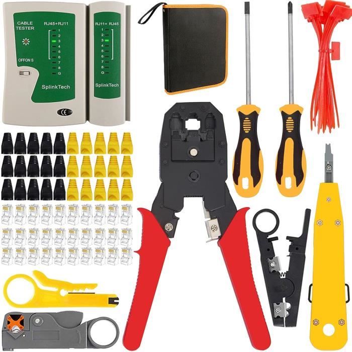 Okvnuo Pince À Sertir Rj45 Réseau Câble Kit Connecteur Cat6 Cat5 ...