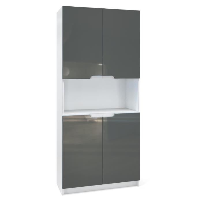 Vladon Armoire de bureau Rangement Logan V2- Corps en Blanc mat ...