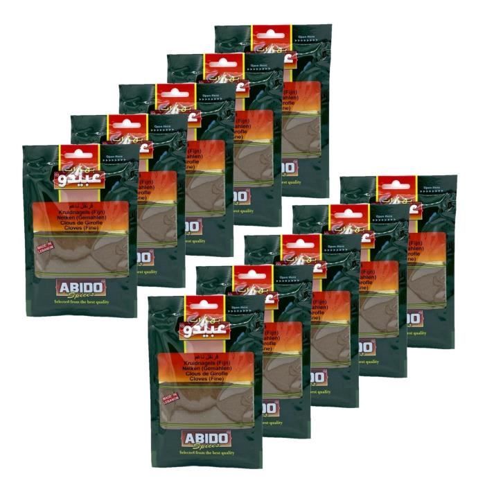 Lot 10x Clou de girofle moulu - Abido - sachet 50g - Cdiscount Au quotidien