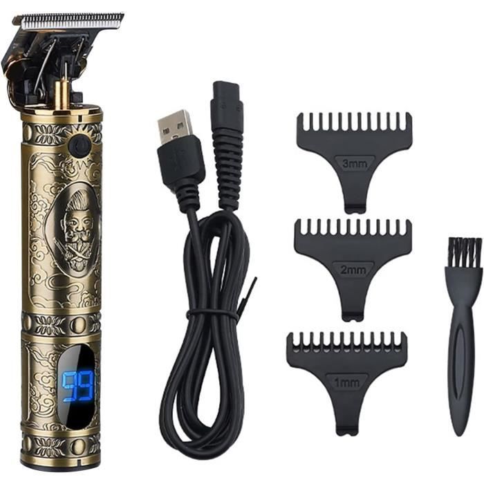 Coupe de Cheveux Sans Fil en T, Tondeuse à Barbe Rechargeable Avec écran LED, Costume de Rasoir ...