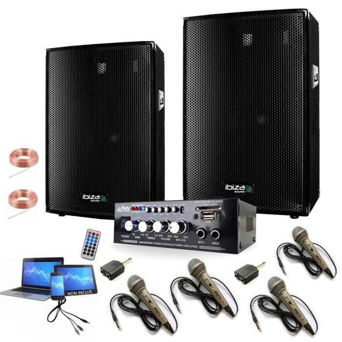 PACK SONO 600 + JEUX DE LUMIERE WATERWAVE + LASER ROUGE VERT PA DJ SONO ...