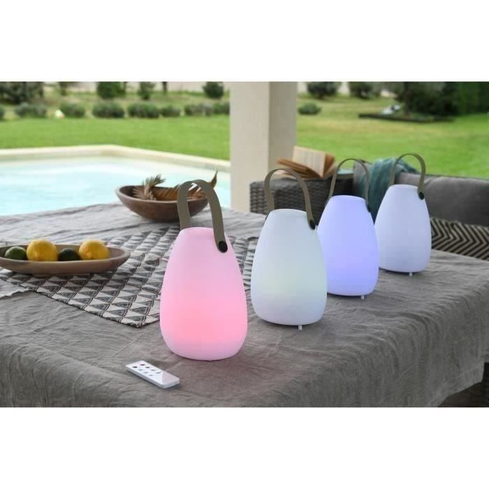 Enceinte Bluetooth lampe 3 LED RGB pilotable - D 14 x H 20 cm ...