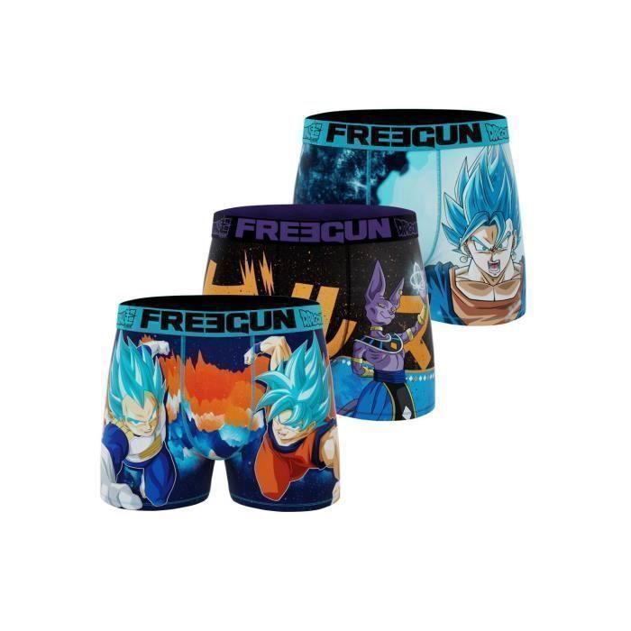 Freegun Boxer Garcon DRAGON BALL SUPER, Caleçon Garcon - Bleu (Lot de 3 ...