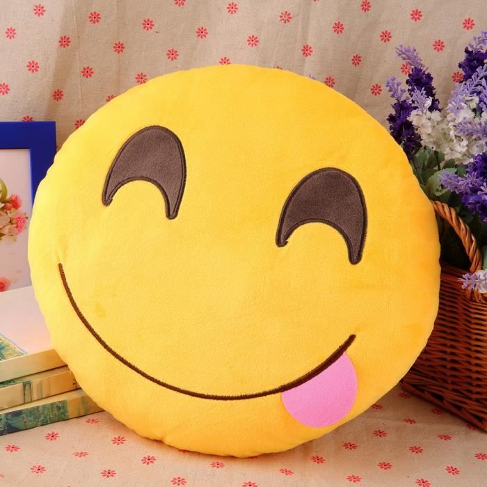 Coussin Emoji coussin mignon emotion poupée confortable en peluche type ...
