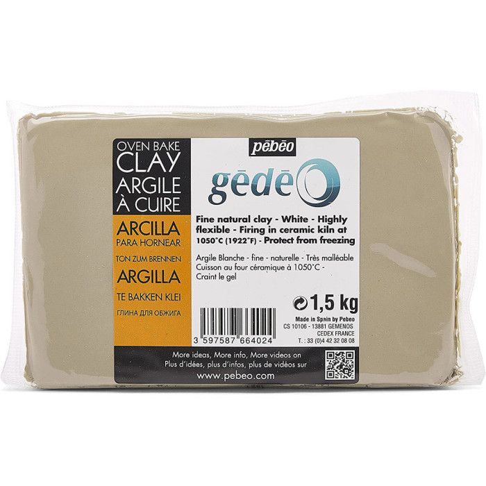 Argile à cuire - PEBEO - Gédéo - Blanche - 1.5 KG - Très malléable ...