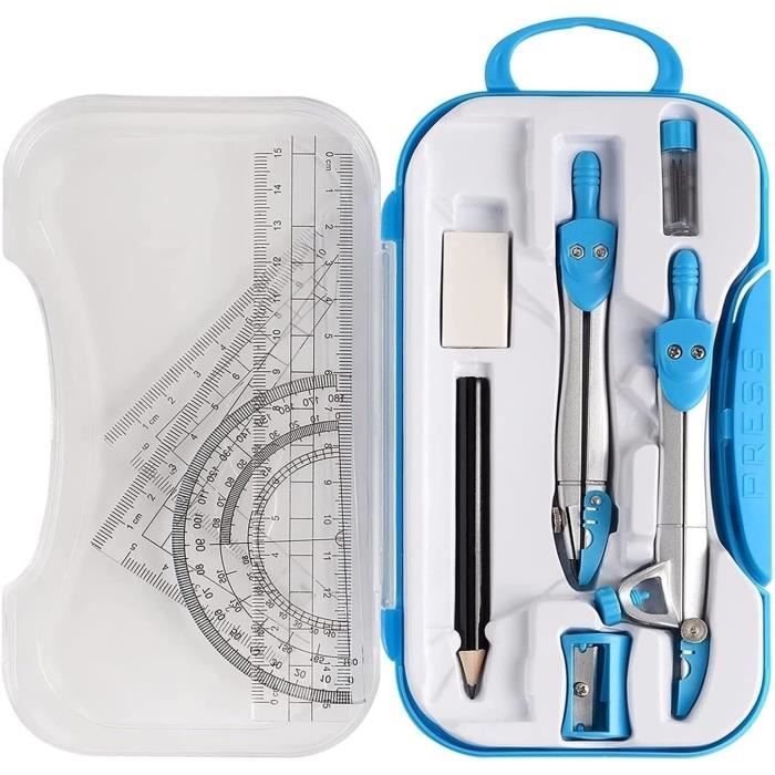Compas de dessin Kit à outils mathématiques de géométrie de 10 pcs avec ...