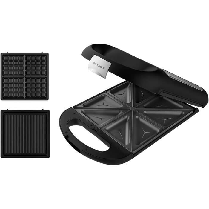 Appareil à sandwichs Rock'nToast Family 3in1. 1500 W, capacité pour 4 ...