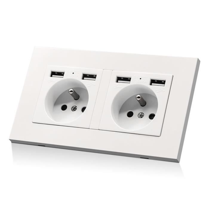 Prise Murale, Double Usb Standard Français Encastrée, Secteur ...