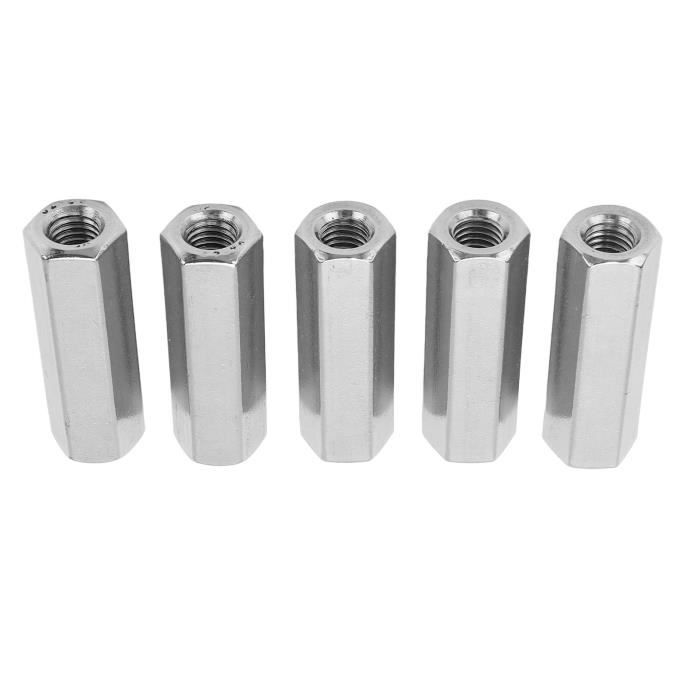 Écrou d'accouplement hexagonal - VBESTLIFE - M10 x 1,5 - Lot de 5 - Acier inoxydable 304 ...
