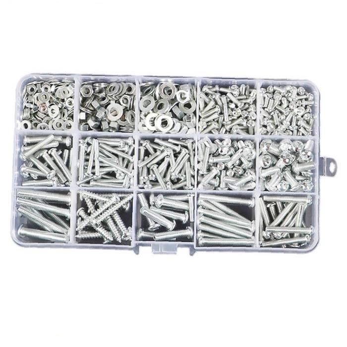Boulons NUTS Assortiment Kit En acier inoxydable Hex Hey Tête Vis de ...