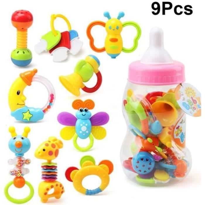 986116 9pcs bébé dentition hochet ensemble avec biberon nourrisson ...