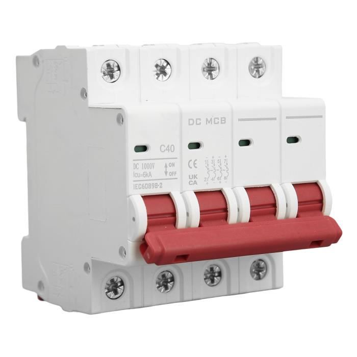 Zerone Disjoncteur miniature 4P DC Disjoncteur Arc Extinction Rapide Découplage Miniature ...