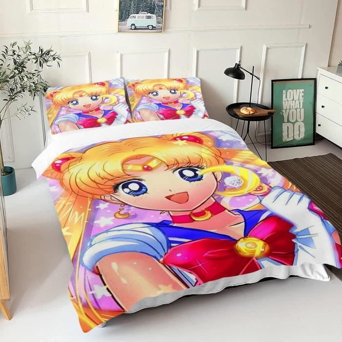 Sailor Moon Parure De Lit - Housse De Couette 135 X 200 Cm - Pour ...