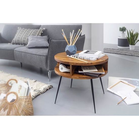 WOHNLING table basse bois massif 60 cm table de salon table basse ...