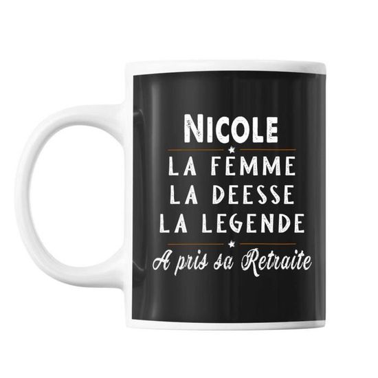 Mug prénom Nicole cadeau départ retraite Tasse Cadeau Personnalisé ...