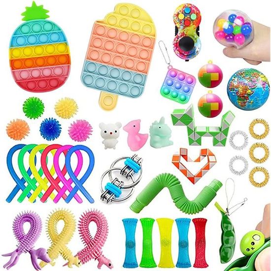 40Pcs TIK Tok Fidget Toys Pack Stress and Anxiety Relief Sensory Fidget ...