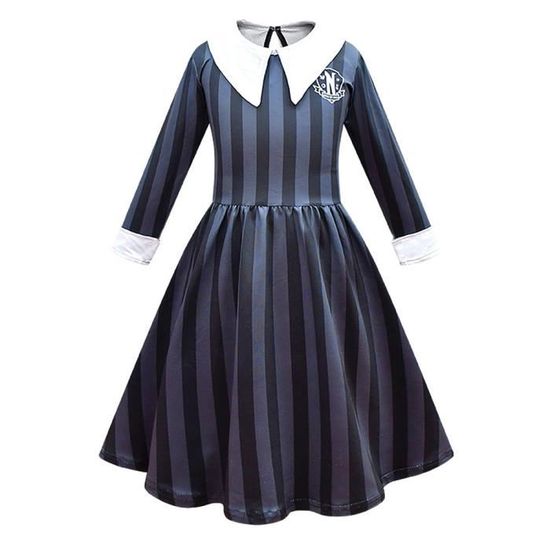 Déguisement Wednesday Addams Robes pour filles Cosplay Costume Noir ...