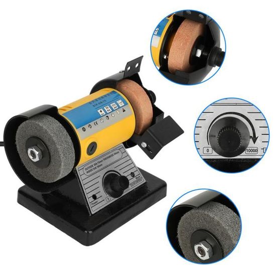 YOSOO Mini-broyeur de table Multifonction Mini Double Face Électrique Table Polissage Meulage ...