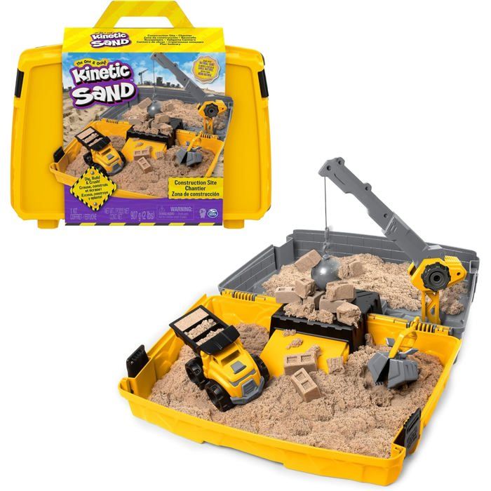 Kinetic Sand Mallette de Construction 907g : Sable Magique avec 3 ...
