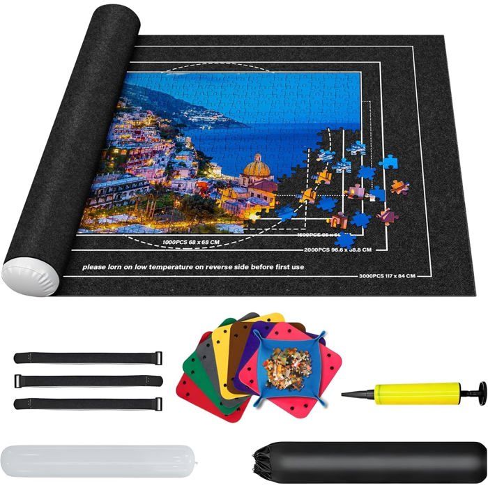 Tapis de puzzle enroulable - FEBEST - Pour 1000 à 3000 pièces - 8 ...