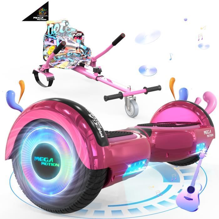 MEGA MOTION Pack Hoverboard Rose et Kart Rose, Hoverboard à 2 roues ...