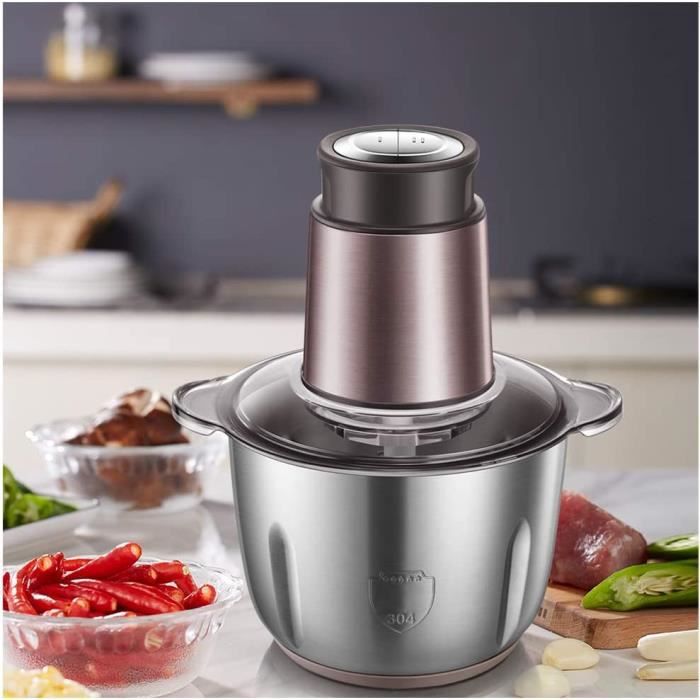 Mini Hachoir à Viande électrique 300W avec Bol en Acier Inoxydable ...