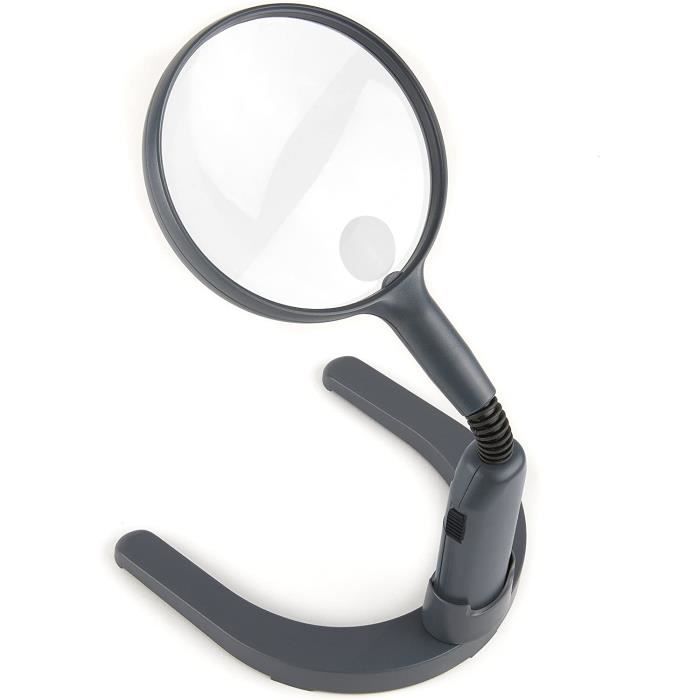 MagniLamp loupe à main-loupe sur pied avec fonction éclairage par LED ...