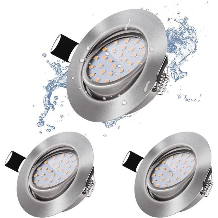 Lot De Spots Led Encastrables, 6W 500Lm 4000K Ip44 Plafonnier Encastré Intérieur Rond Pour Salle ...