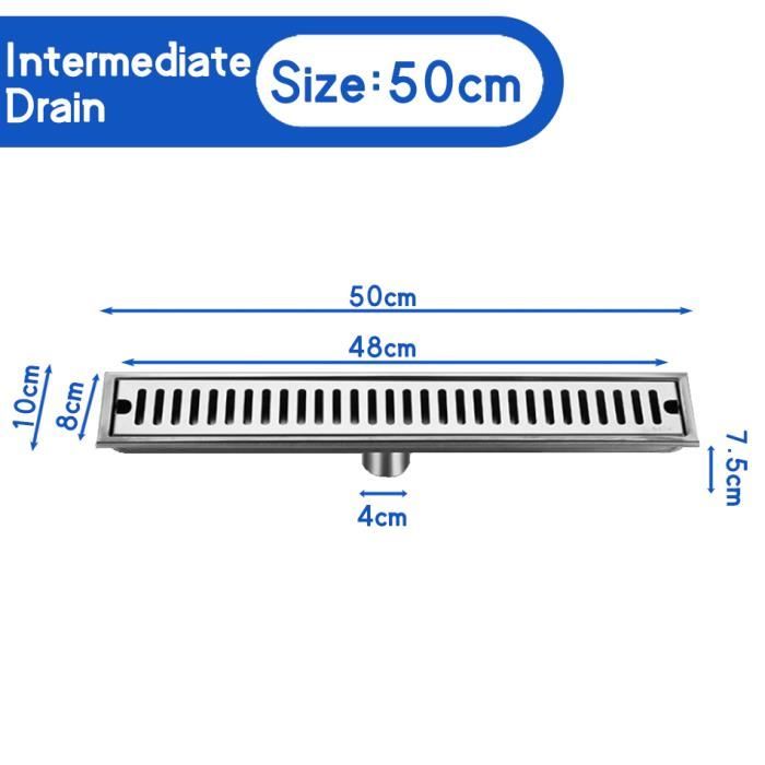 Drain de sol 50 cm - Drain de sol en acier inoxydable 304, Anti odeur ...