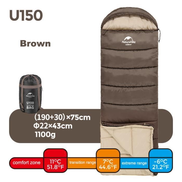 Coton coton-U150-B - Naturehike Outdoor Envelope Sac De Couchage ...