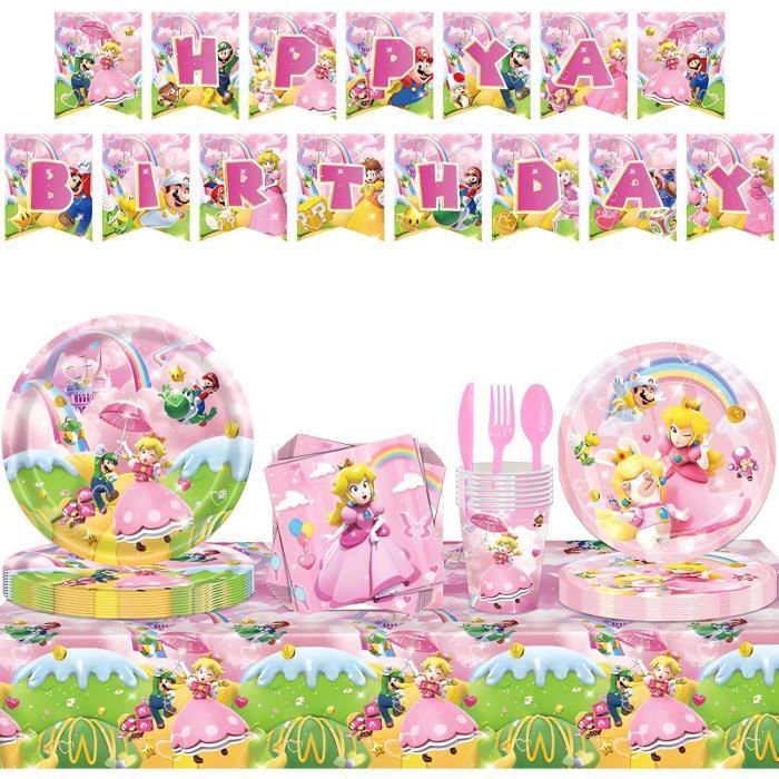 Princesse Peach Assiette Anniversaire, Peach Vaisselle Fille, Décoration Anniversaire Princesse ...