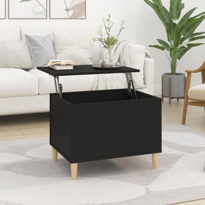 ETO- Table basse Noir 60x44,5x45 cm Bois d'ingénierie -CIK7807121722025 ...