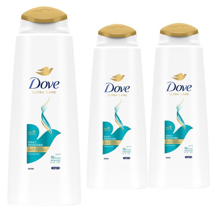 Dove Nutritive Solutions Daily Moisture 2 in 1 Shampoo Conditioner 3x400ml