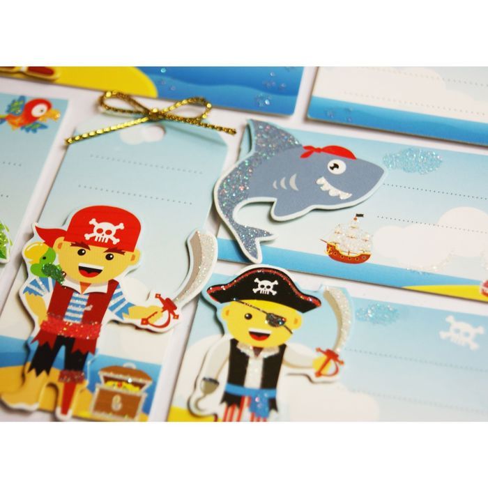 8 étiquettes autocollantes cadeaux - Pirates - Cordelettes - Cdiscount ...