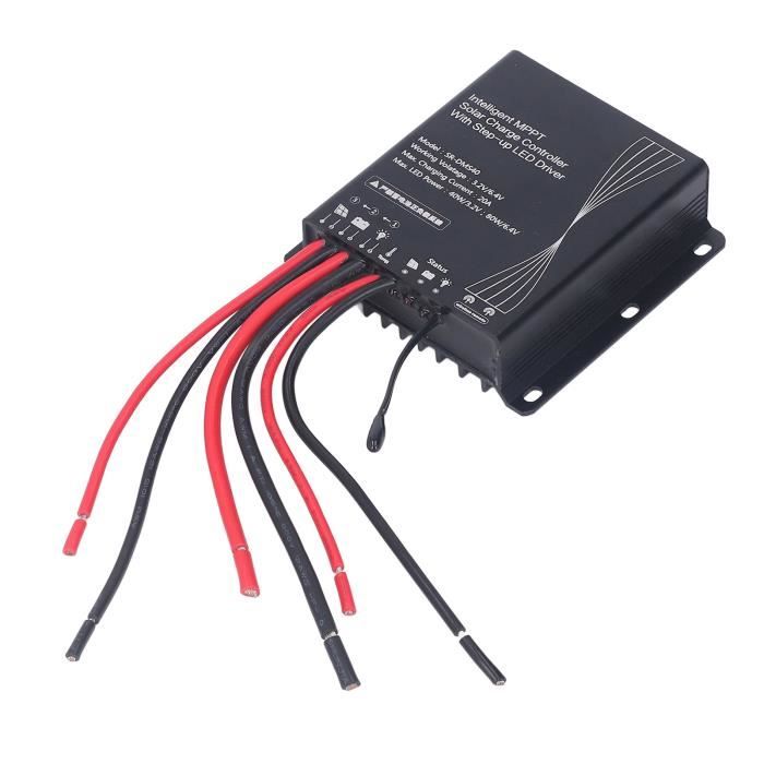 GOTOTOP contrôleur de charge de panneau solaire Contrôleur de Charge Solaire MPPT 20A 40W 80W ...