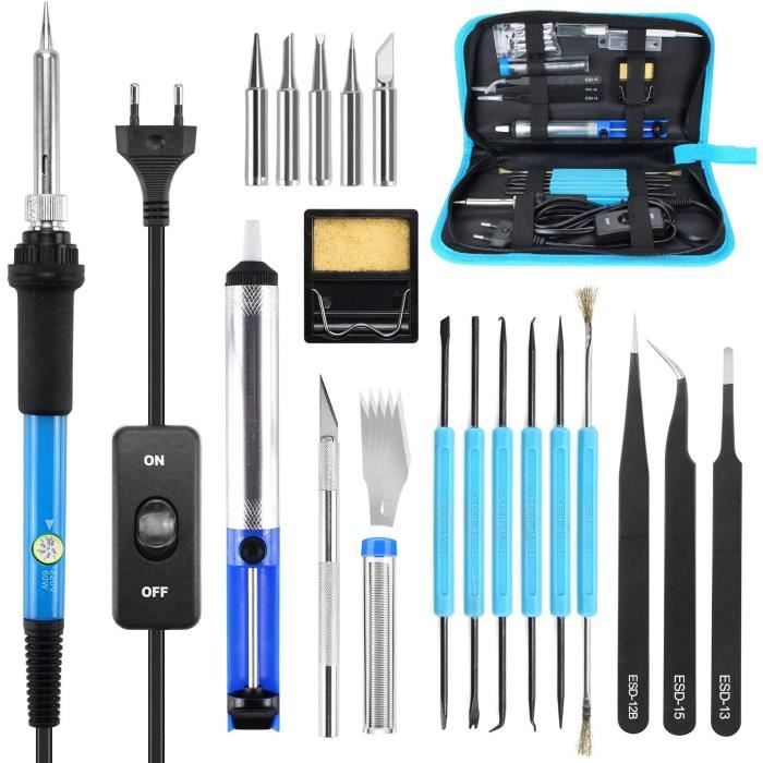 Fer a Souder Electrique Kit 60W 220V Soudage Electrique Temperature Reglable 200-450 avec ...