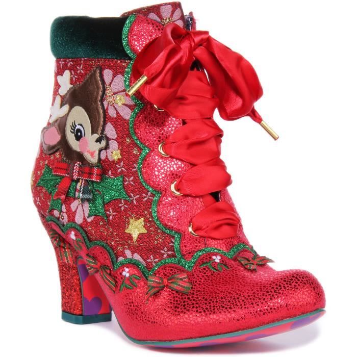 Irregular Choice Reindeer Ride Bottes à lacets à talons mi-hauts pour ...