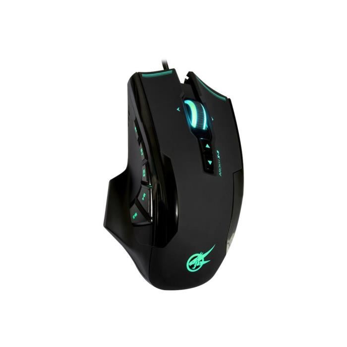 PORT DESIGN Souris Gaming AROKH X-3 - 12 boutons - 8200 DPI - Vert ...