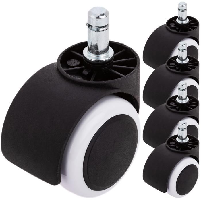PrimeMatik Roulettes pivotantes roue en nylon et PVC blanc sans frein ... PrimeMatik Roulettes pivotantes roue en nylon et PVC blanc sans frein ...