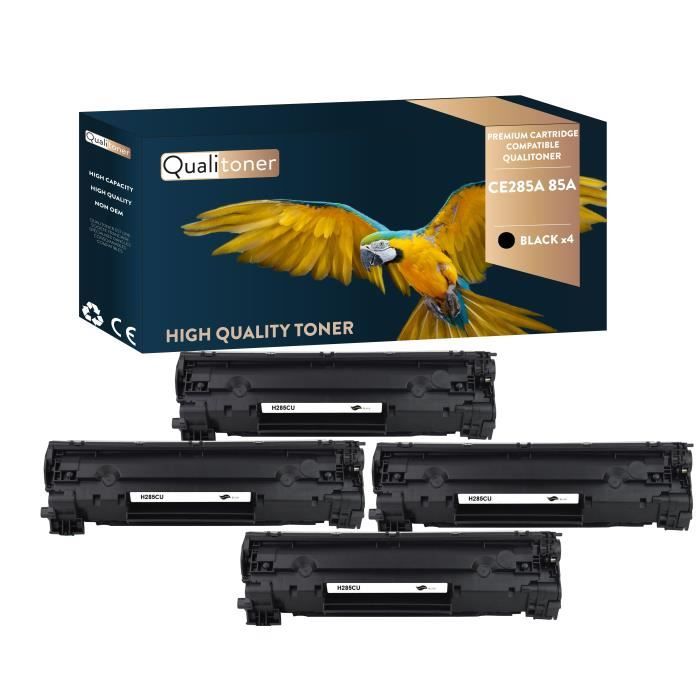 Lot de 4 Toners Noir CE285A 85A Compatible pour HP LaserJet Pro M1132 ...