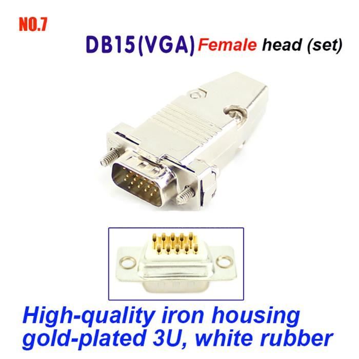 Adaptateur VGA - 3U D-SUB DB15 - Plaqué or - Mâle/Femelle - Affichage ...