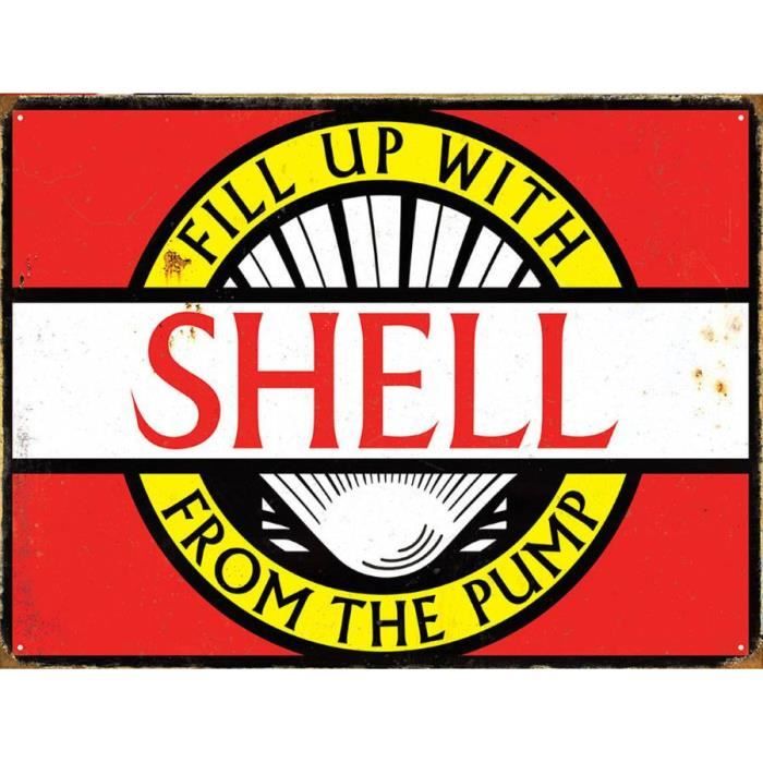 Plaque metal Shell – Fill Up With Shell - Cdiscount Maison