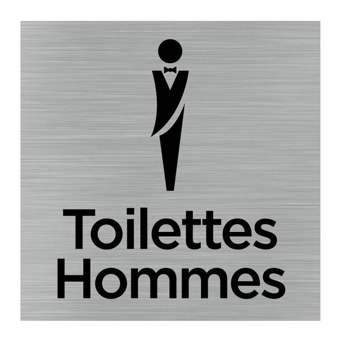 Pictogramme Toilettes Hommes Q1057Plaque aluminium brossé Plaque ...