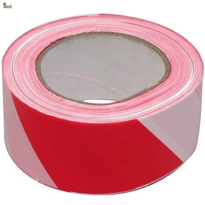 BricoLoco Ruban de signalisation balisage rouge et blanc. Non adhésif ...