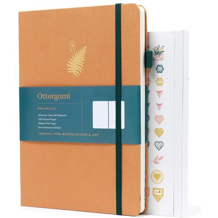 Ottergami B5 Large Blank Notebook - Plain Art Notebook - 180gsm Paper ...