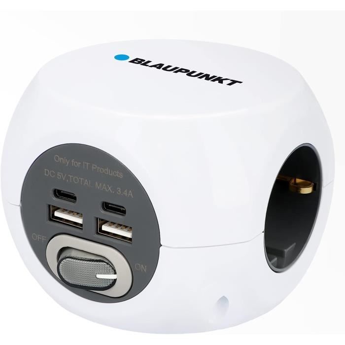 Bloc Multiprise 3 Prises + 2 Prises Usb A + 2 Prises Usb C + 2 Prises ...