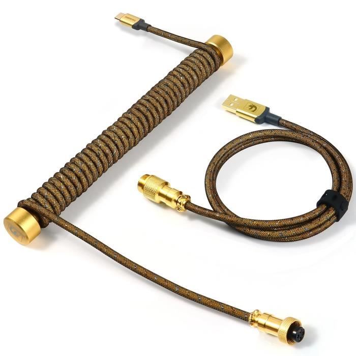 Câble De Clavier Spiralé Custom Et Enrouleur De Câble D'Aviateur Métal ...